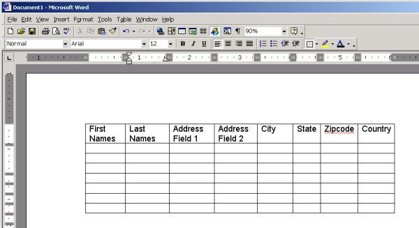 SCS Computer Assistance SCScompA Word Address List Example Part 1