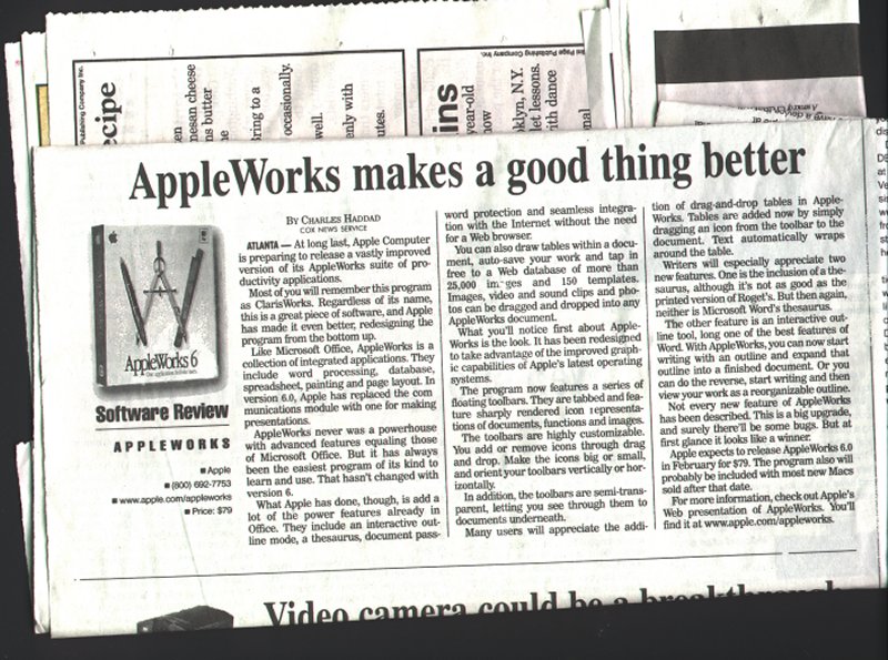 An Example of Scanned Text Data from SCScompA